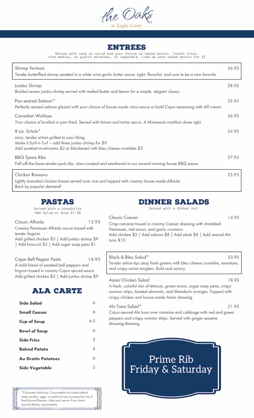 The Oaks Restaurant – Eagle Creek Golf Club